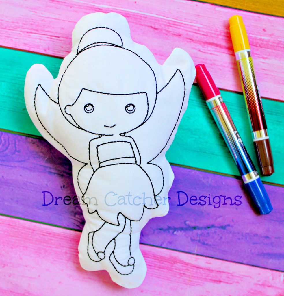 In The Hoop Fairy Sparkle Bell Inspired Princess Coloring Doodle It ...