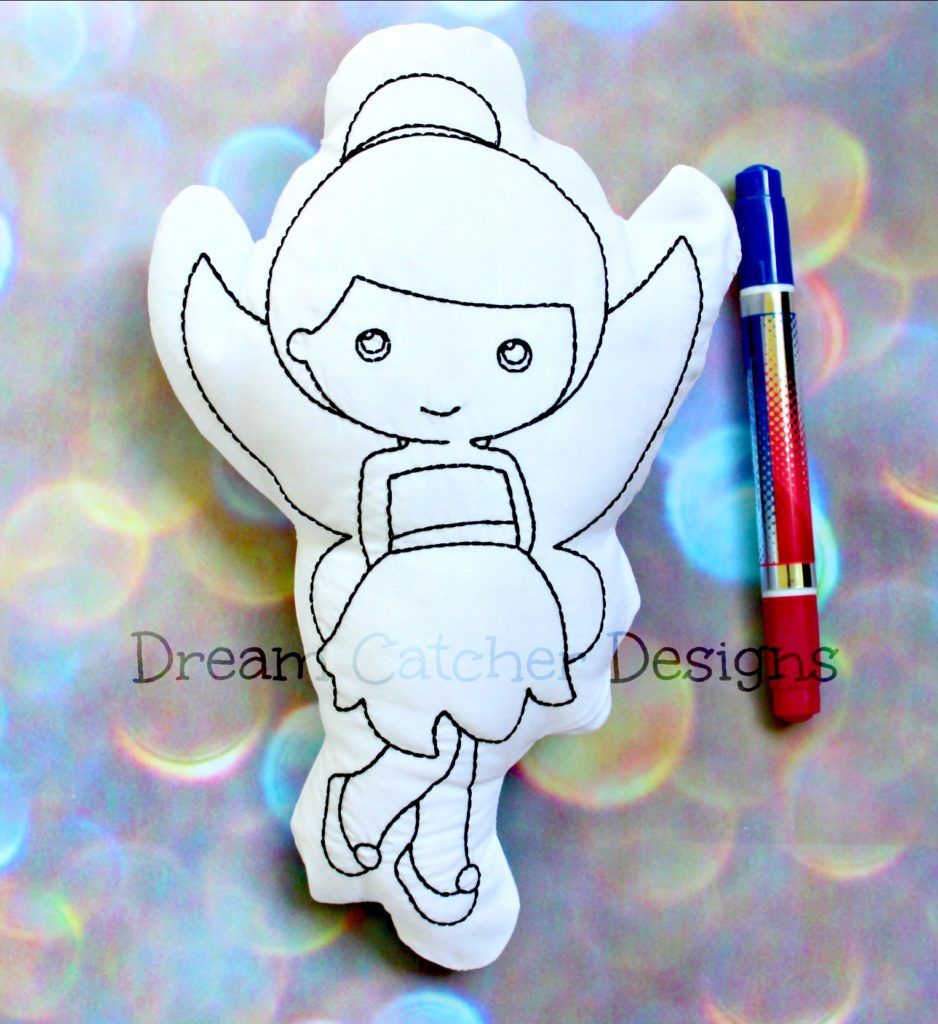 In The Hoop Fairy Sparkle Bell Inspired Princess Coloring Doodle It ...