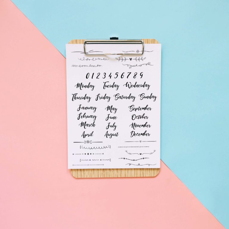 Fancy Days and Month Set Digital Planner and Printable Design - The ...