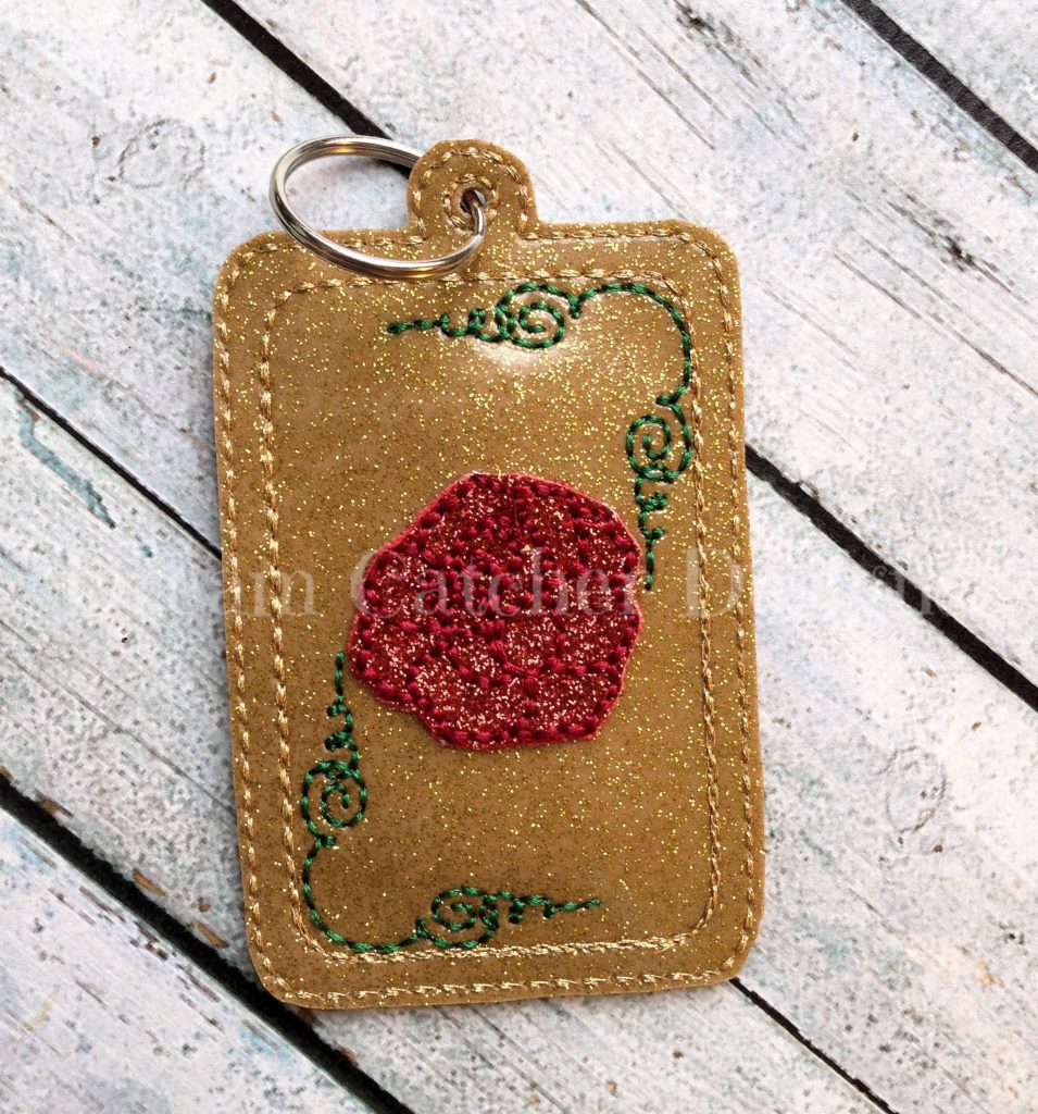 In The Hoop Rose Flower Felt Luggage Tag Embroidery Design - The ...