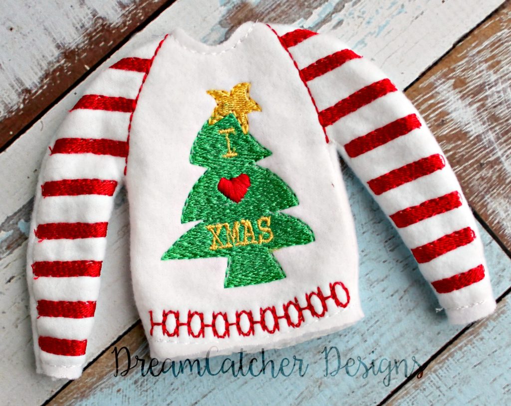 In The Hoop Tacky Holiday Sweater Elf/Doll Christmas Embroidery Design ...